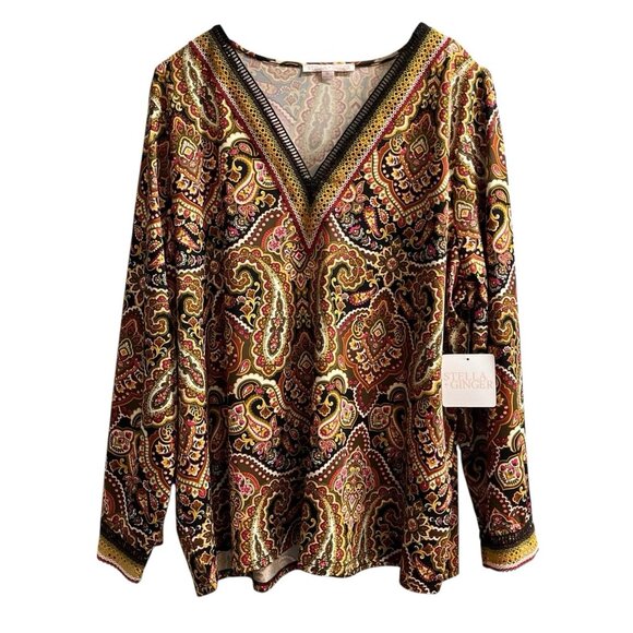 Ginger by Stella + Ginger | Tops | Stella Ginger Top Womens 3x Dark ...